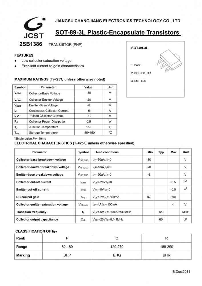 2SB1386 datasheet page 1