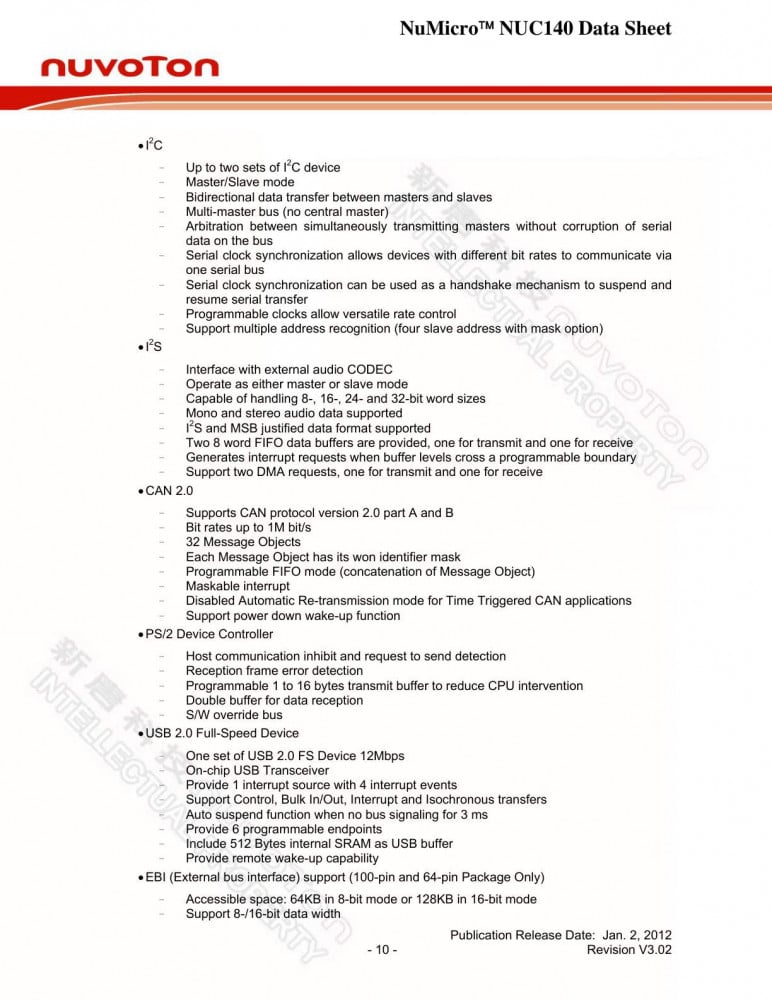 NUC140 datasheet page 10