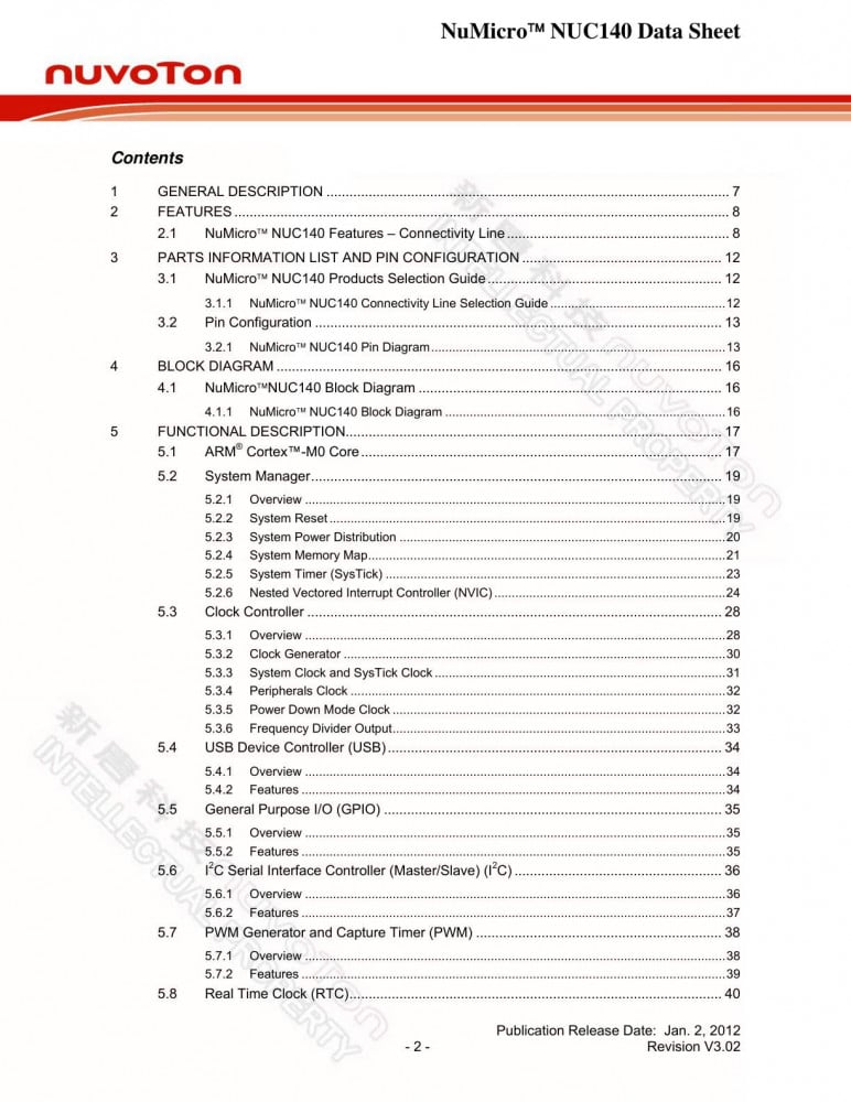 NUC140 datasheet page 2