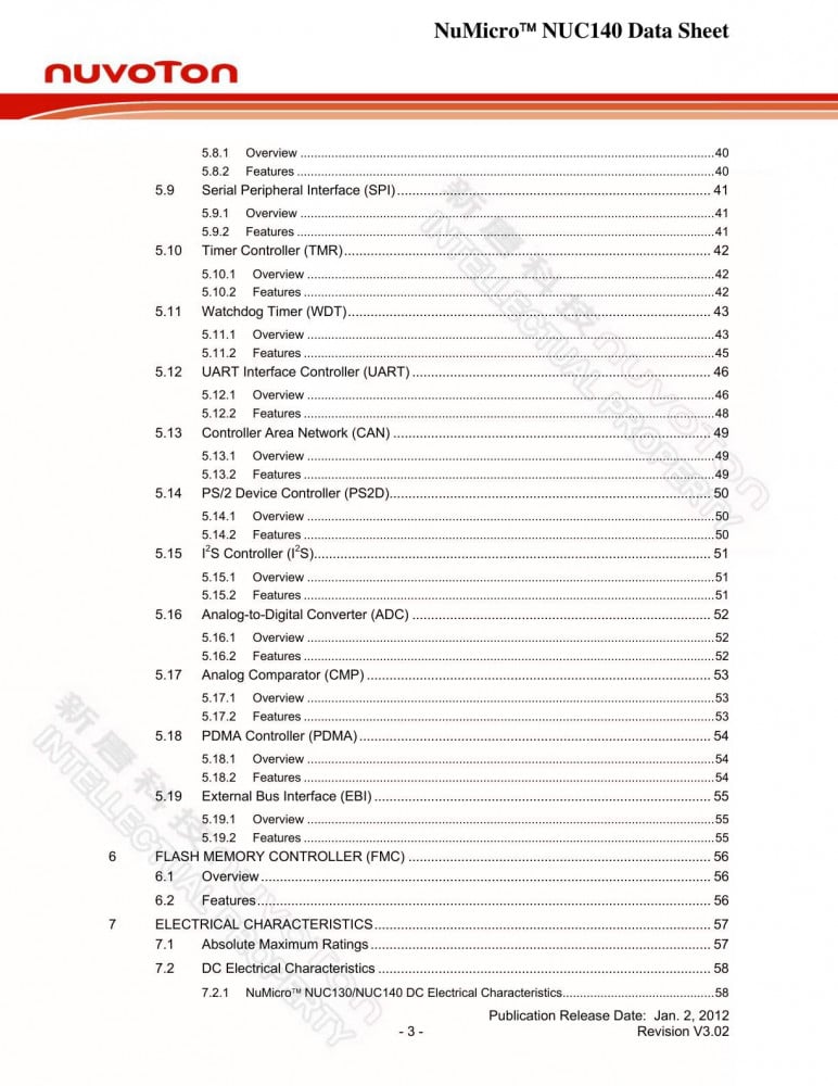 NUC140 datasheet page 3