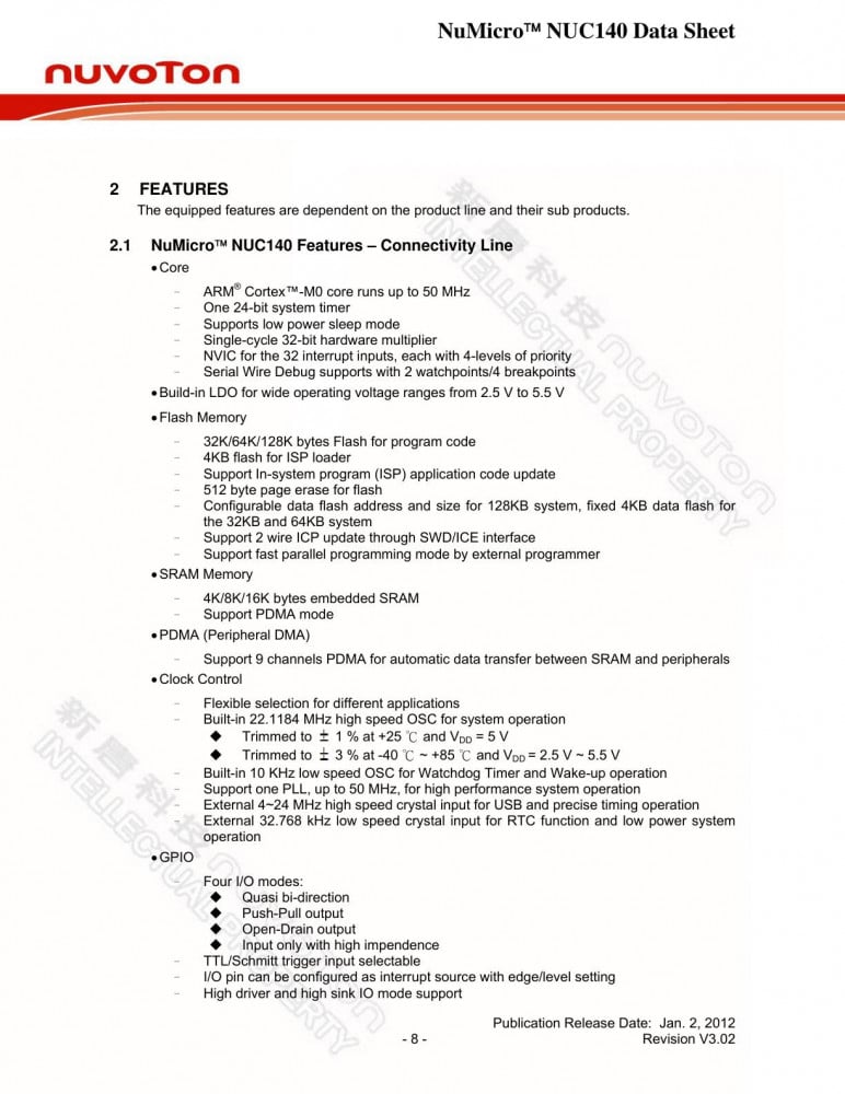 NUC140 datasheet page 8