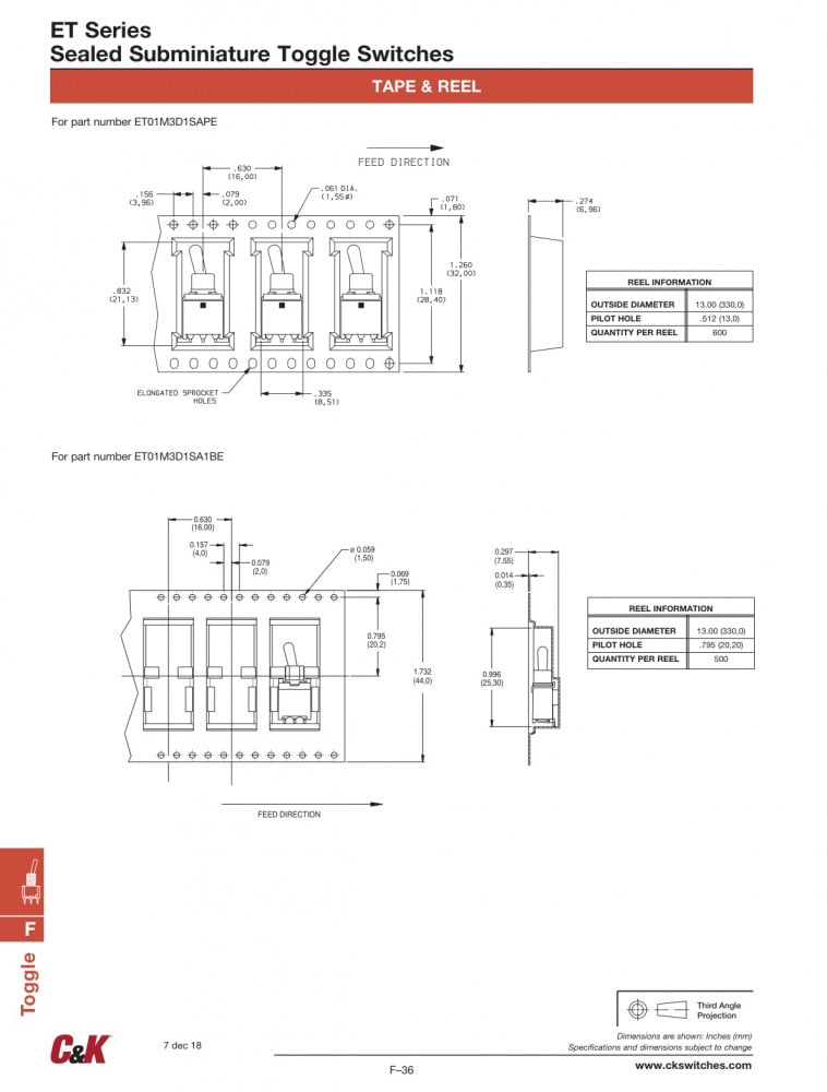 C&K ET Series datasheet page 7