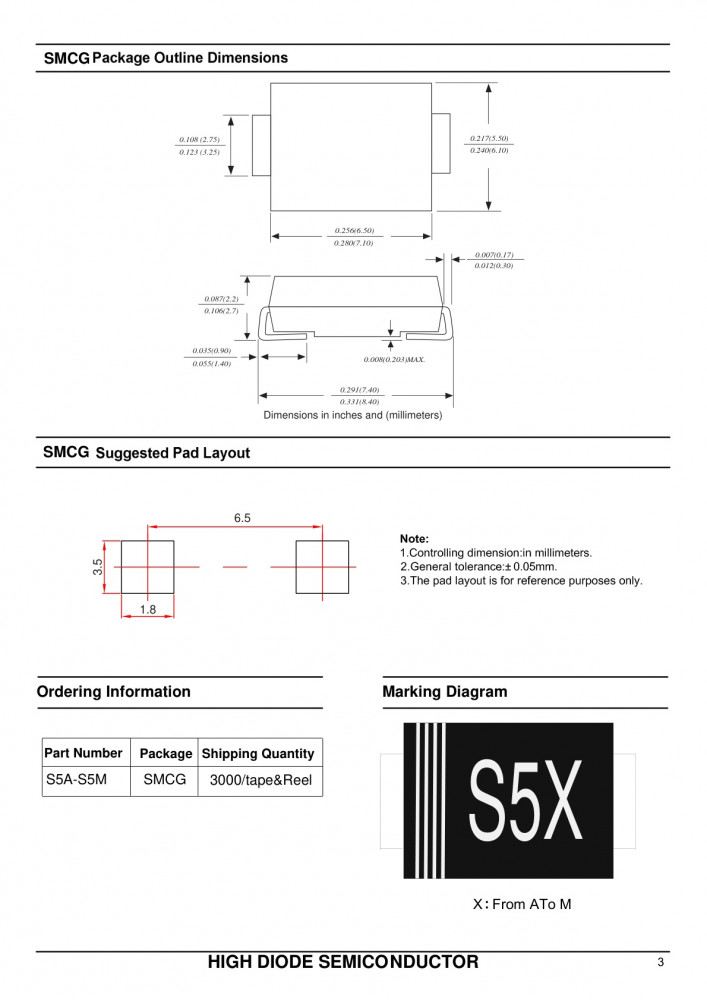High Diode S5M datasheet page 3