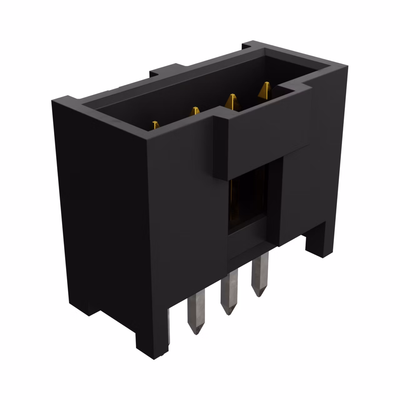C-Grid III PCB Header, 2.54mm Pitch, Through Hole, Single Row, Vertical, Shrouded, 4 Circuits, 0.05µm Gold (Au) Flash Plating for sale