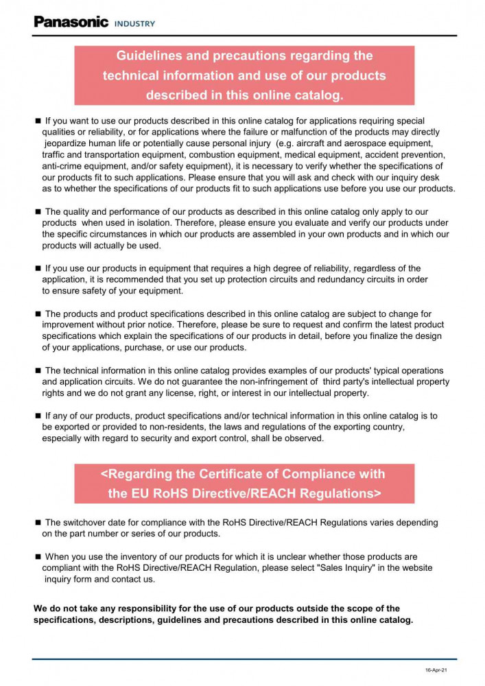 ECHU series datasheet page 3