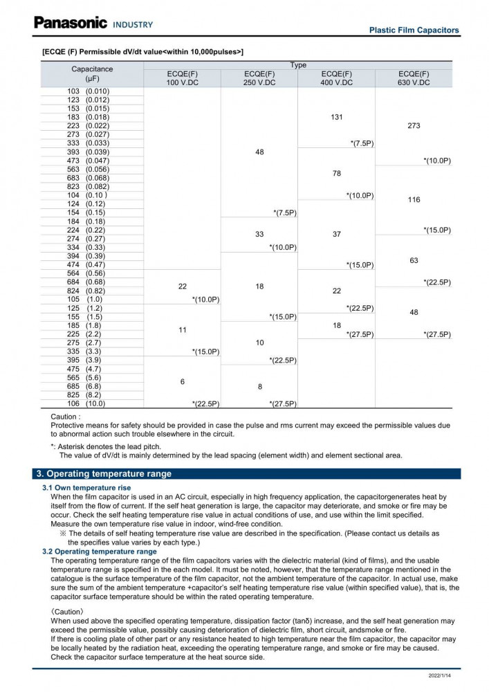 ECHU series datasheet page 8