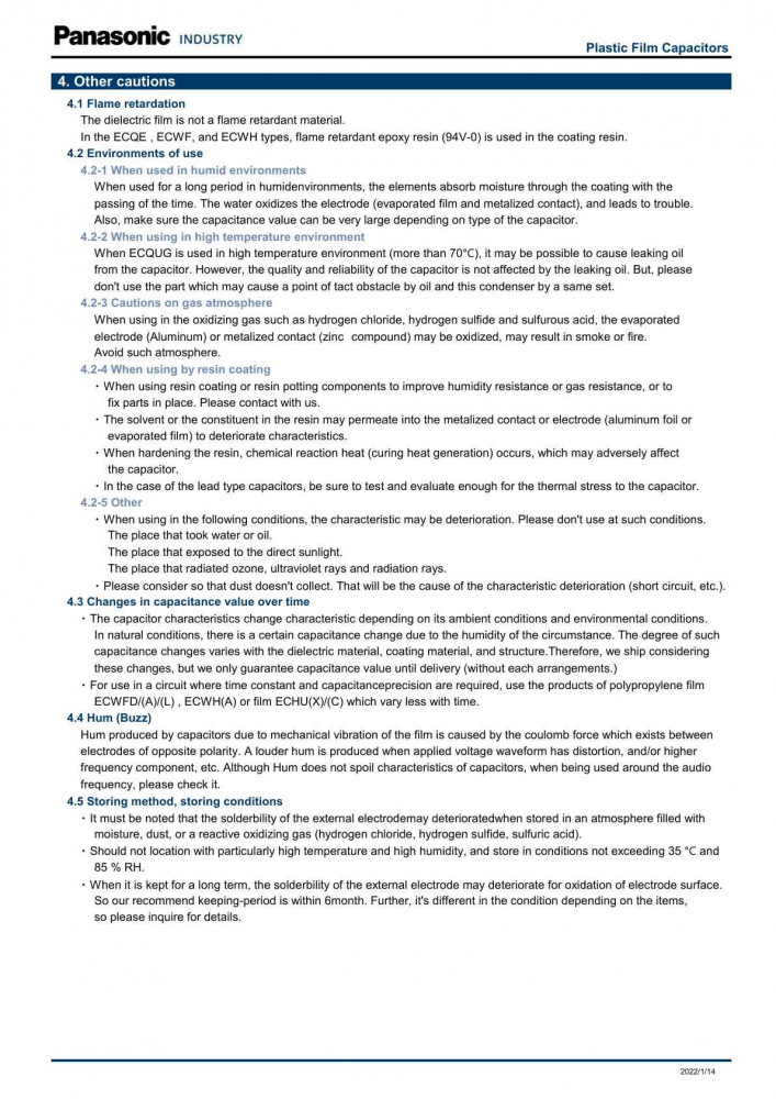 ECHU series datasheet page 9
