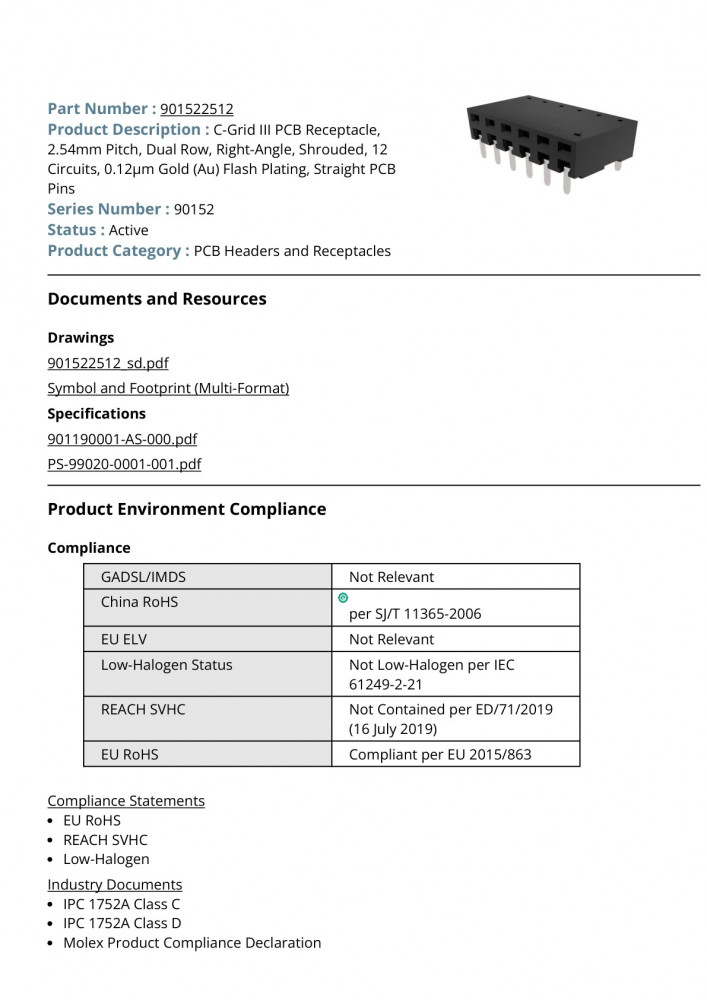 MOLEX 901522512 technical document image 1