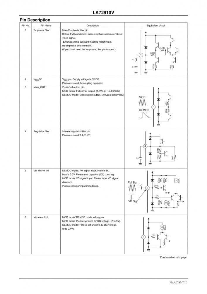 LA72910V-TLM-H datasheet page 7