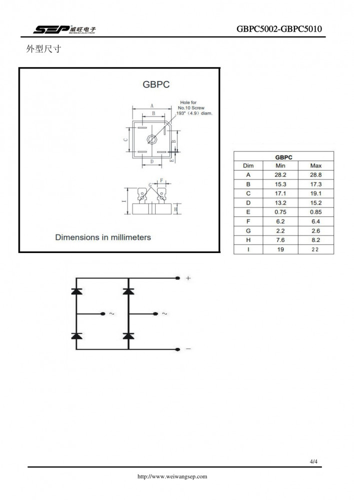 SEP GBPC5010 datasheet page 4
