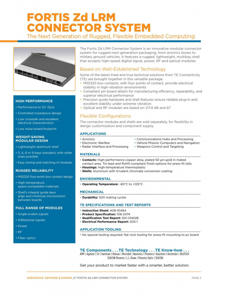 TE Connectivity FORTIS Zd LRM documentation page 2