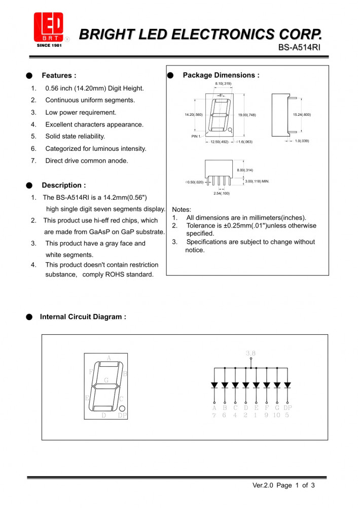 BS-A514RI datasheet page 1