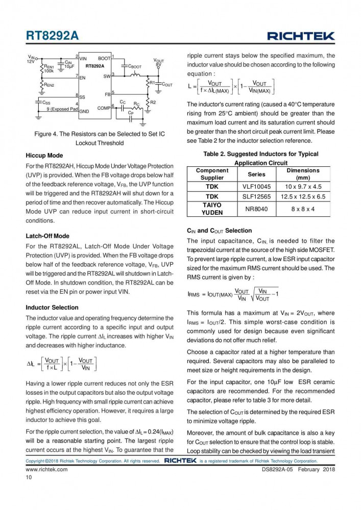 RT8292A datasheet page 10