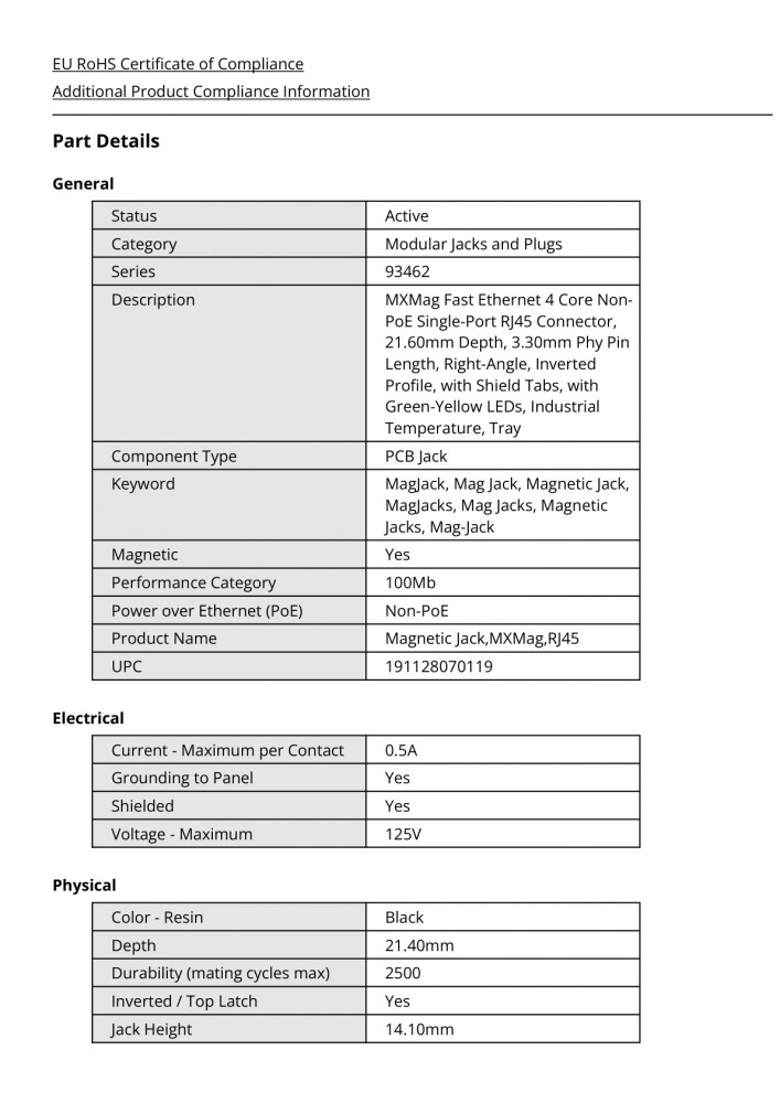 MOLEX 934628406 technical document page 2