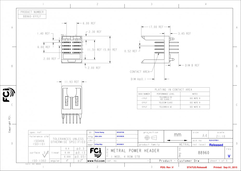 88960-101LF technical drawing page 1