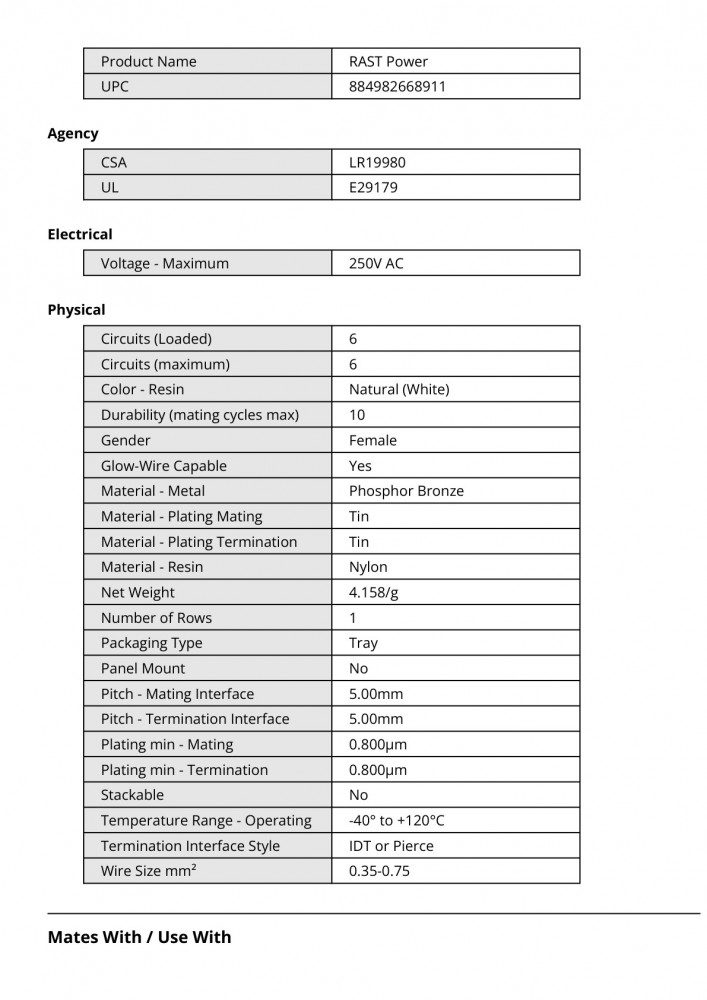 MOLEX 916274507 technical document, page 3