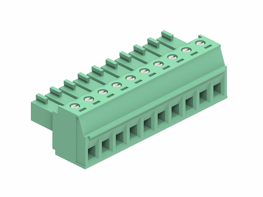 3.81mm Pitch Eurostyle Horizontal Plug, Green Housing, 19 Circuits