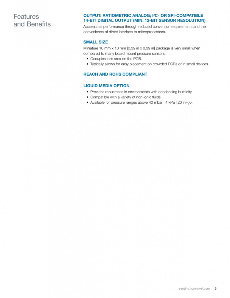 Honeywell SSC datasheet page 5
