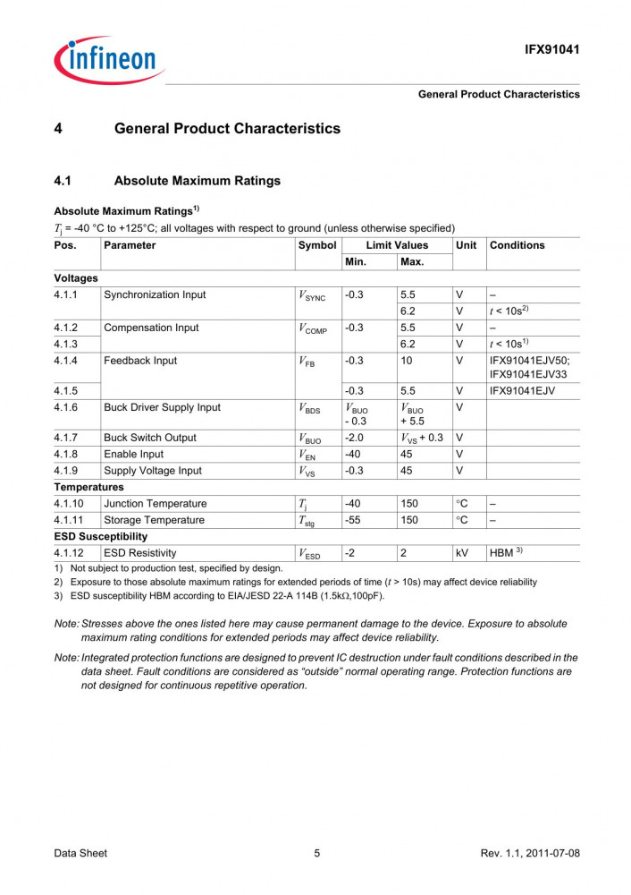 IFX91041 datasheet page 5
