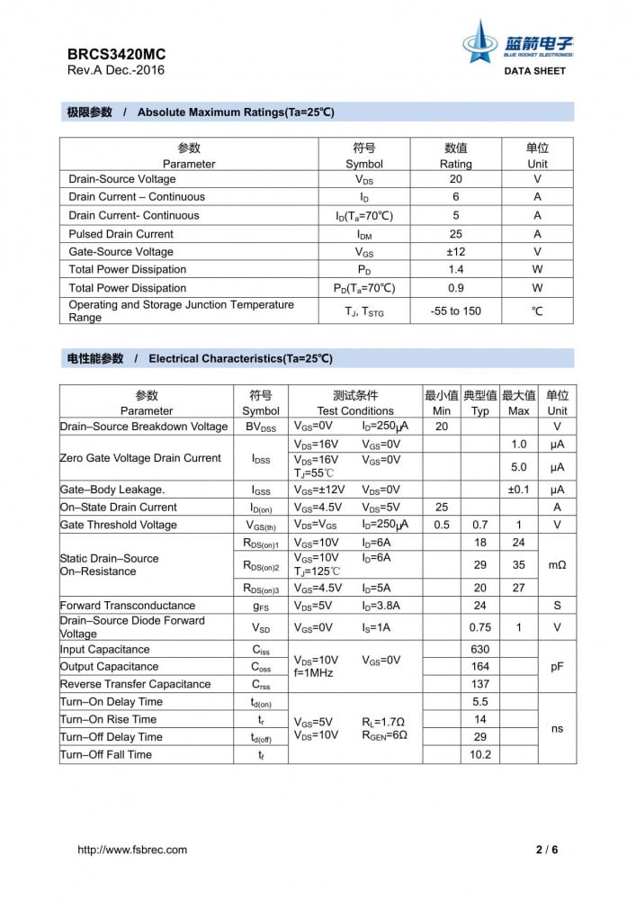 BRCS3420MC datasheet page 2