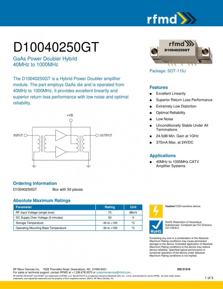 D10040250GT technical document page 1