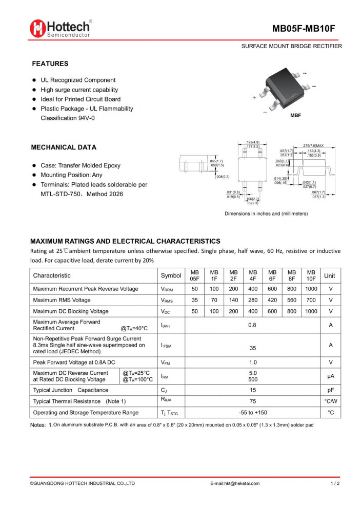 MB6F datasheet page 1