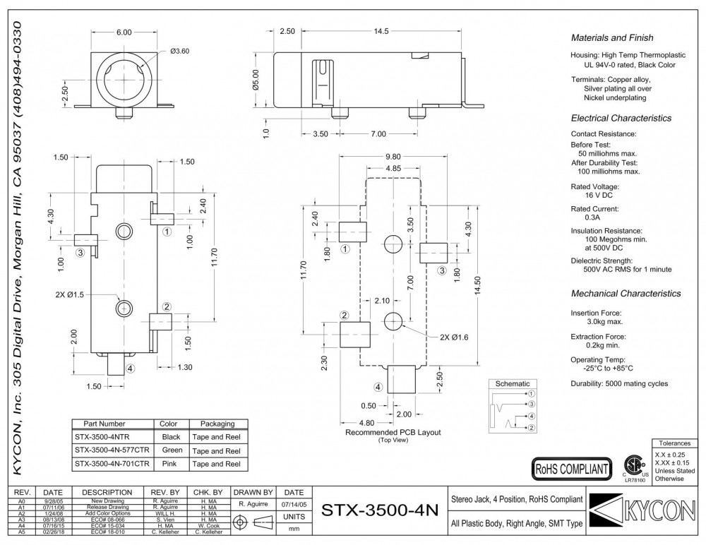 STX-3500-4N connector product drawing