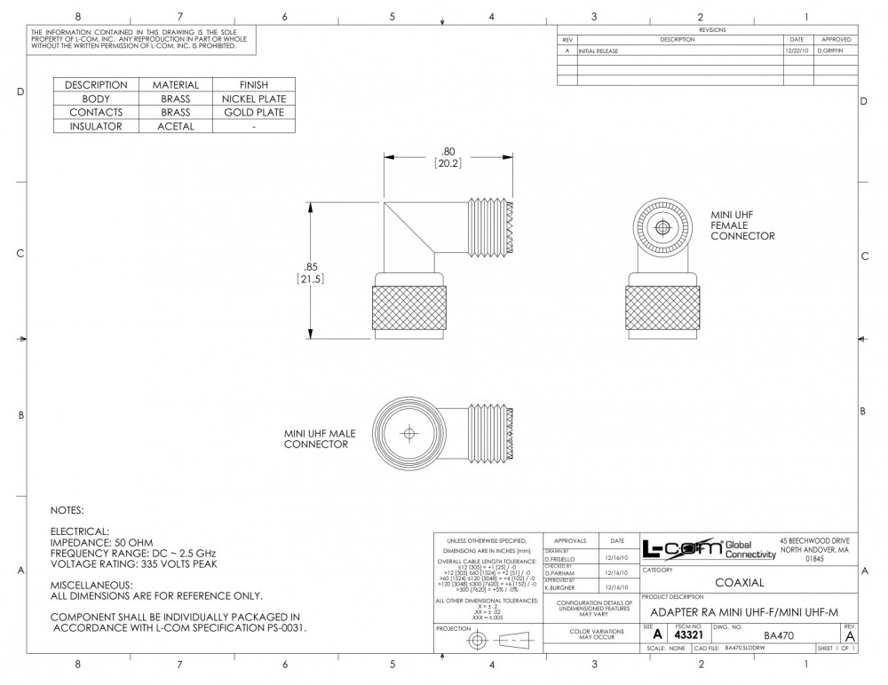 BA470 technical document page