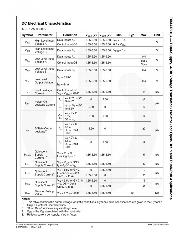 FXMAR2104 datasheet page 10