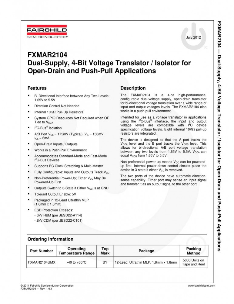 FXMAR2104 datasheet page 2