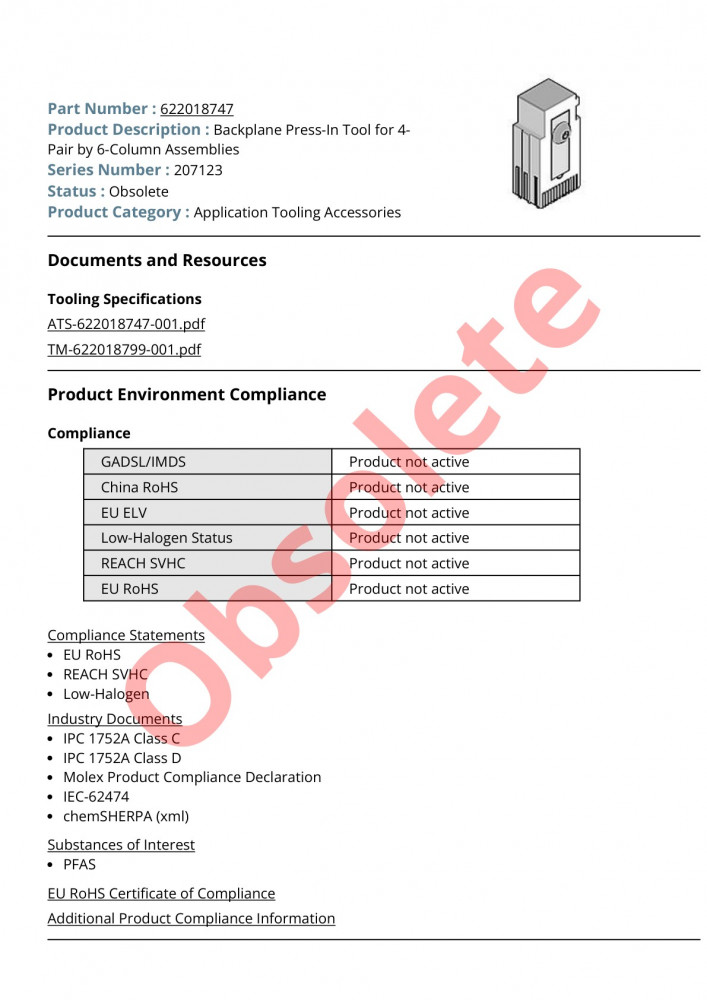 Product tooling document page 1