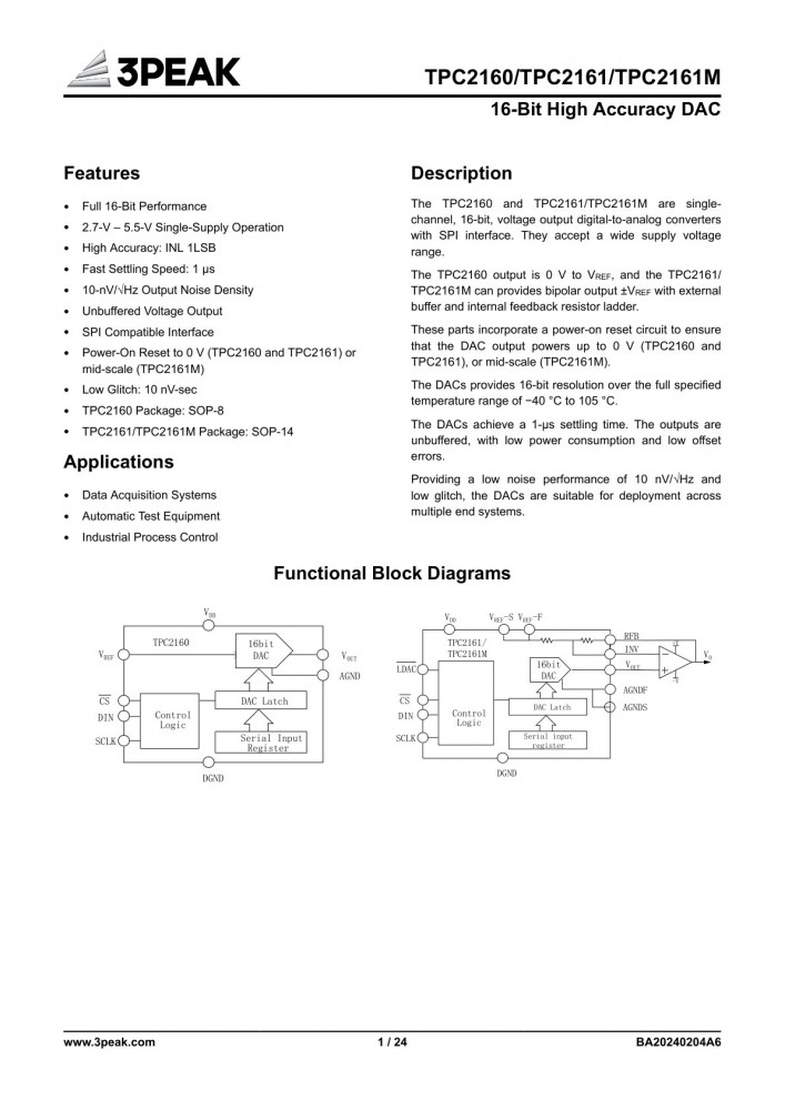 TPC2161 technical document page 1