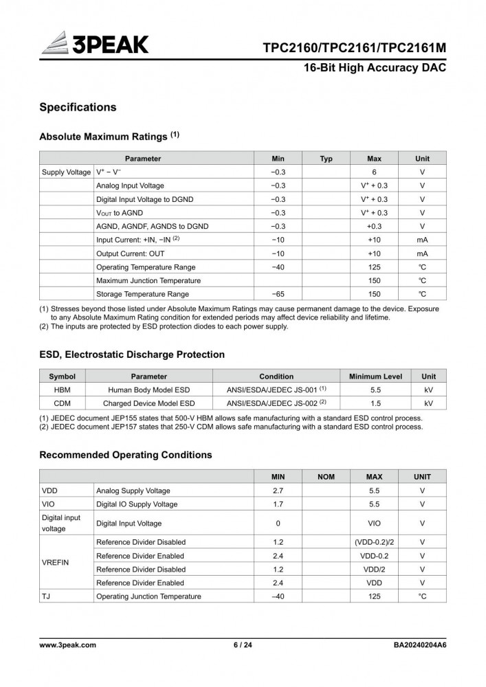 TPC2161 technical document page 6