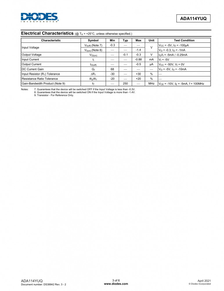 ADA114YUQ-13 datasheet page 3