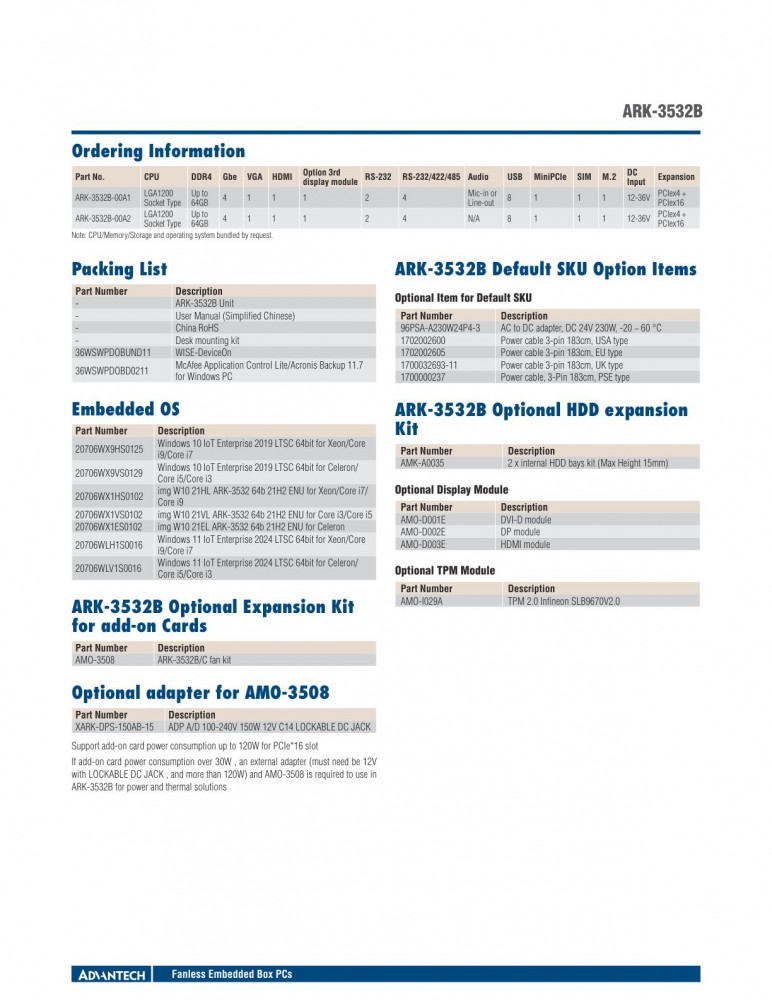 ARK-3532B product documentation page 3