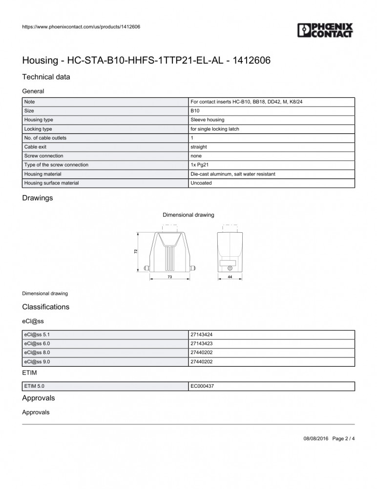 Phoenix Contact 1412606 product documentation page 2