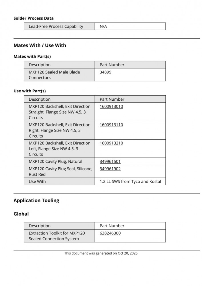 Technical document page 3 for MOLEX 349003101
