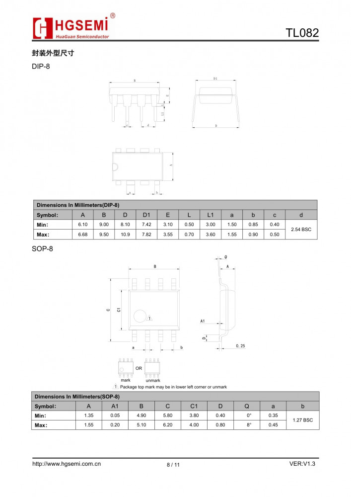 TL082 datasheet page 8