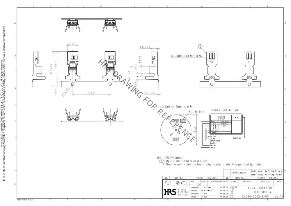 HRS DF60-8SCFA technical drawing preview