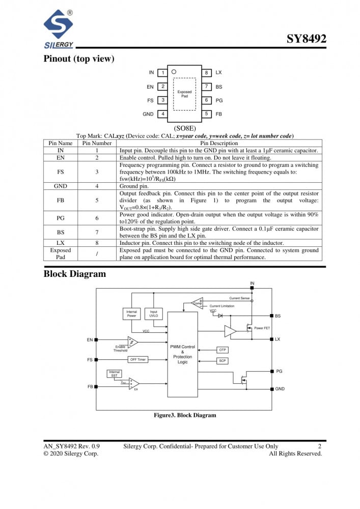 SY8492FCC datasheet page 2