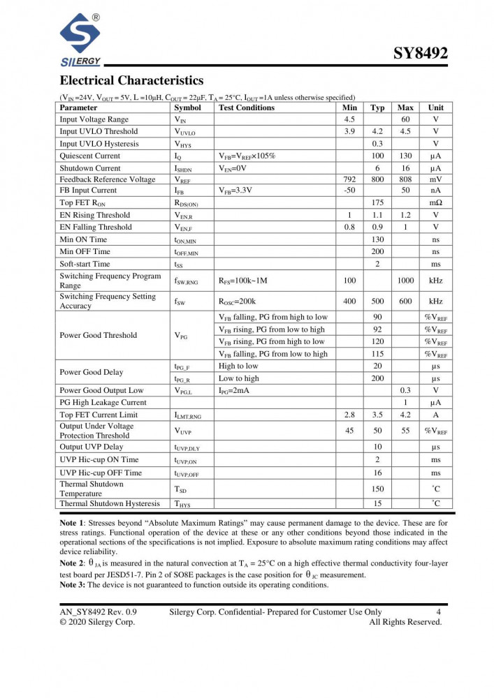 SY8492FCC datasheet page 4