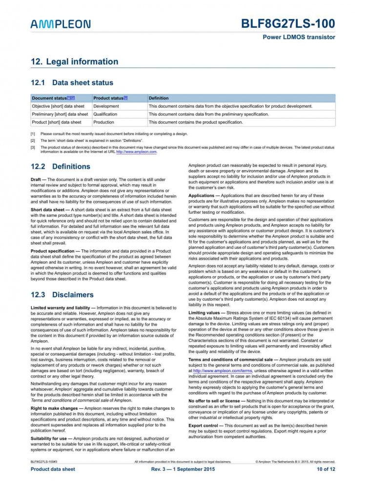 BLF8G27LS-100J datasheet page 10