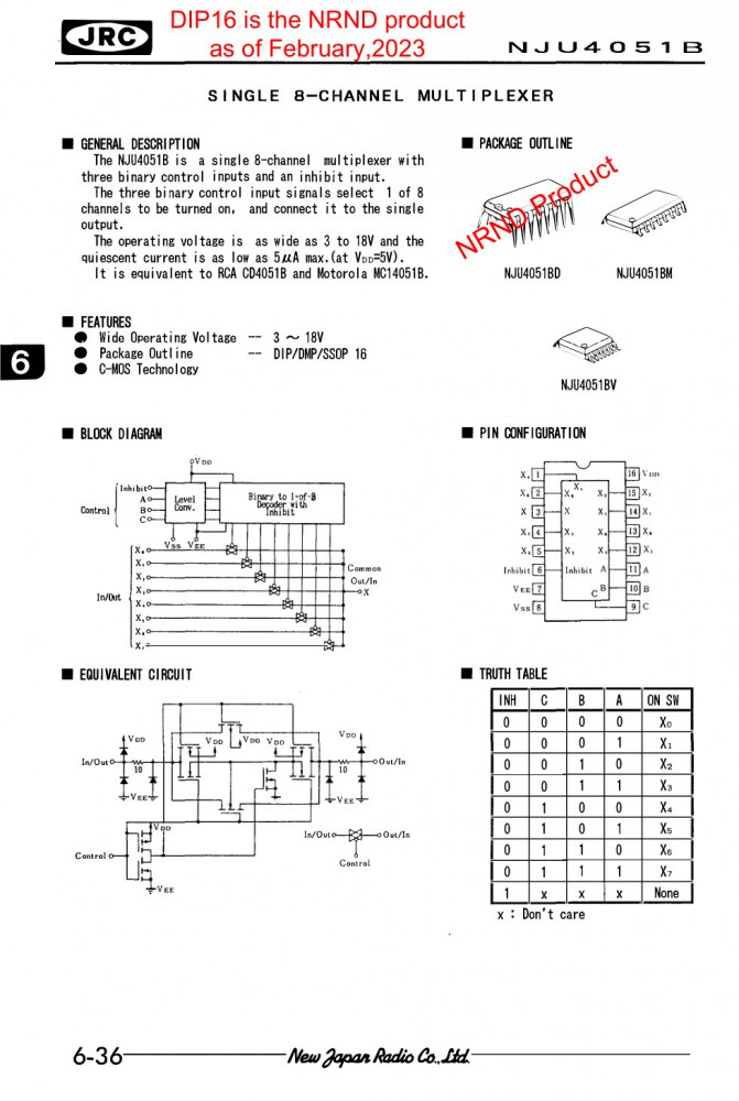 NJU4051B datasheet page 1