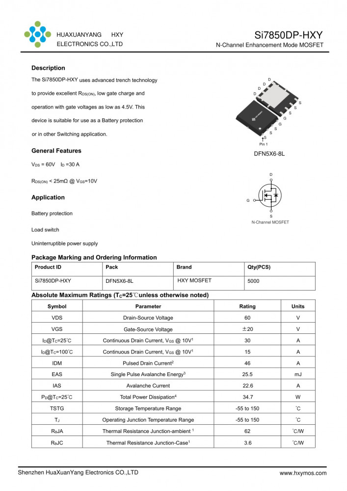 Si7850DP-HXY datasheet page 1