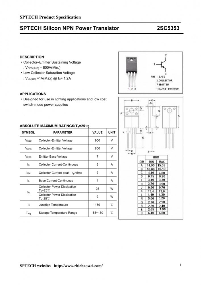 2SC5353 datasheet page 1