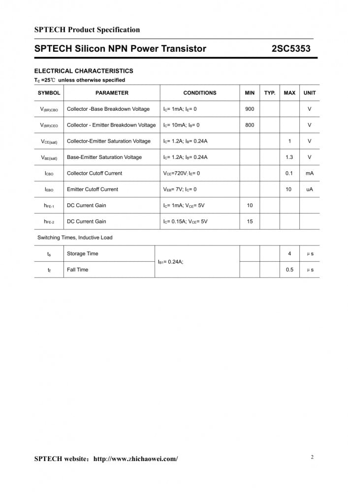 2SC5353 datasheet page 2
