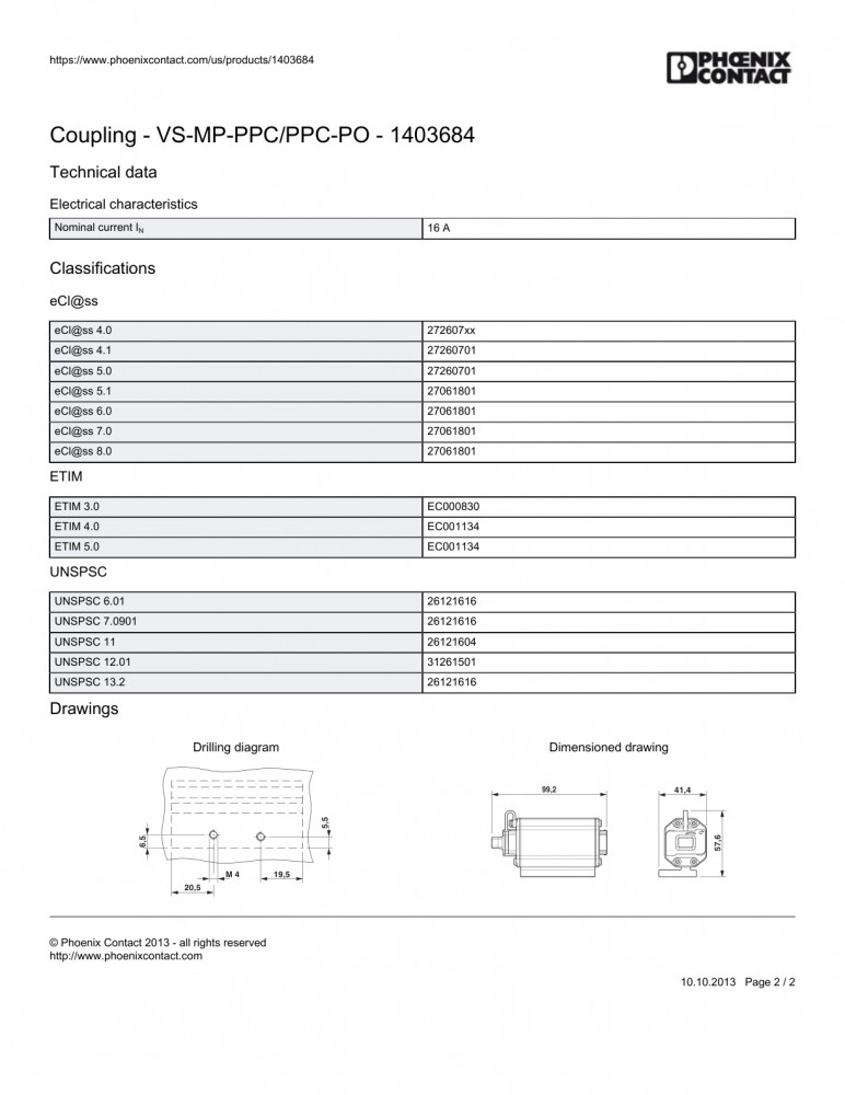 Phoenix Contact 1403684 product documentation page 2