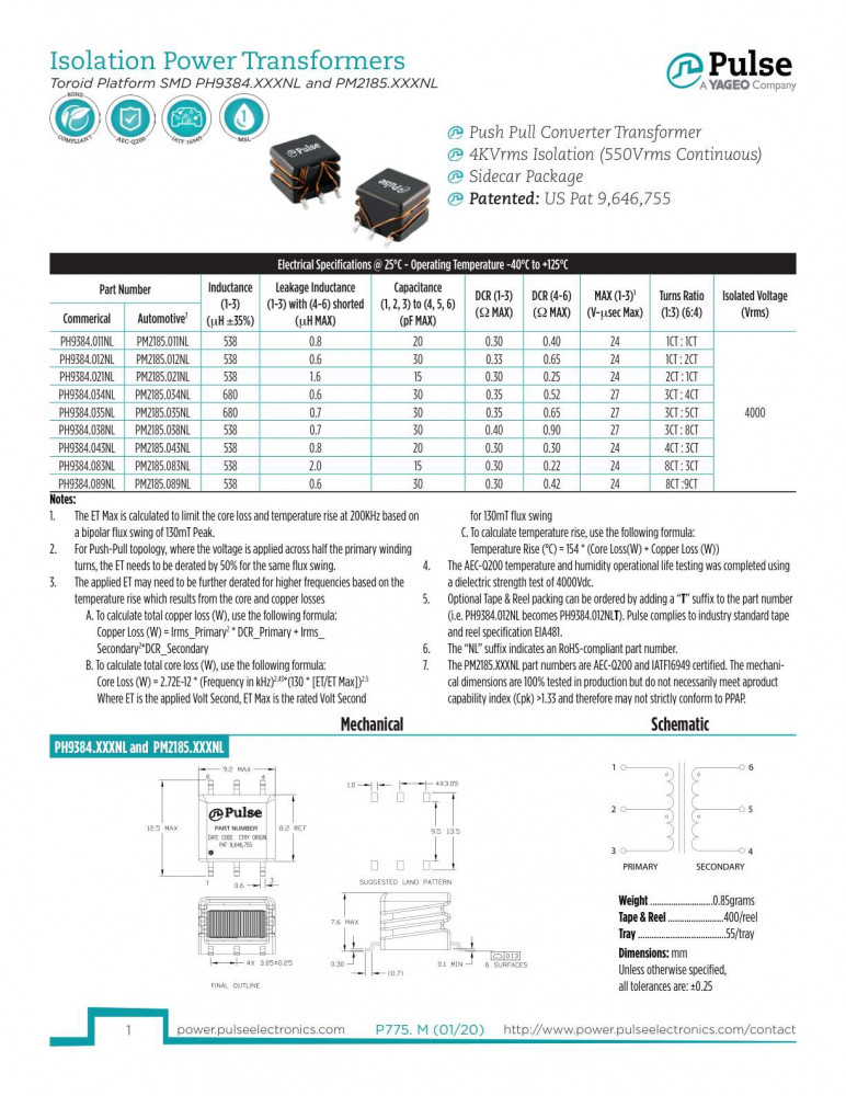 PH9384.011NLT technical specification page
