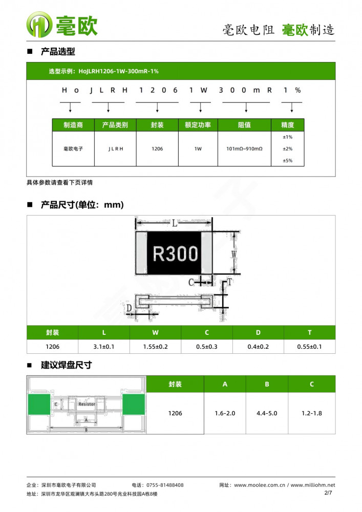HoJLRH1206 datasheet page 2