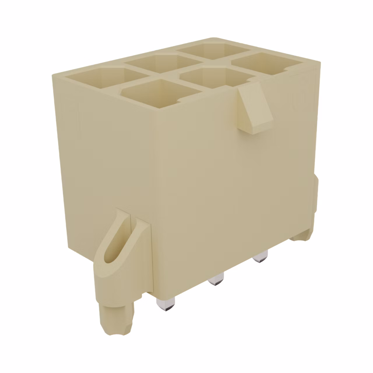 Mega-Fit ColorLock Vertical Header with Crush Pegs, 5.70mm Pitch, Through Hole, Dual Row, 6 Circuits, Matte Tin (Sn) Plating, 3.73mm Tail Length, Glow-Wire Capable, Tray, Natural for sale